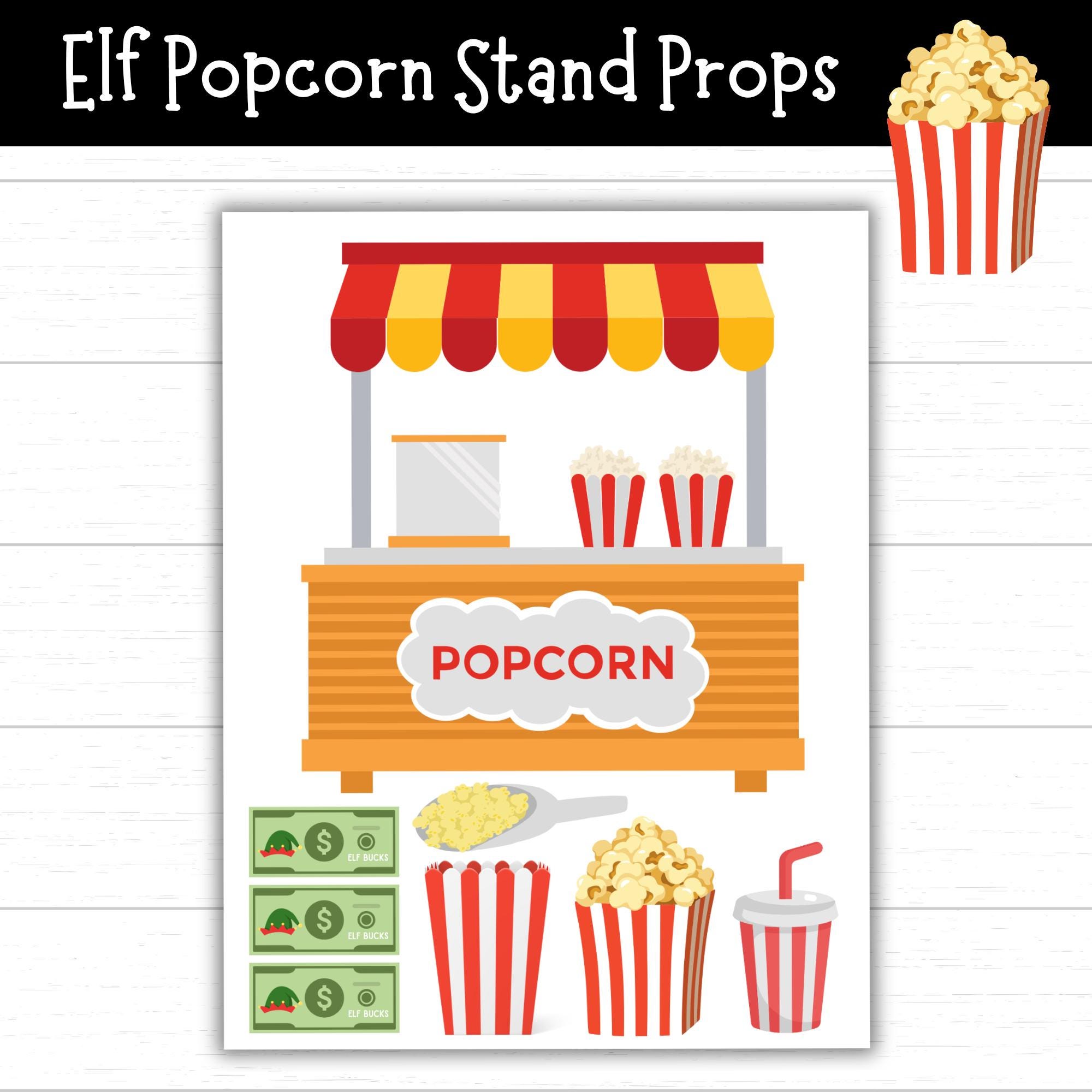 Printable Elf Popcorn Props, Movie Night Elf Idea, Elf Antics ...