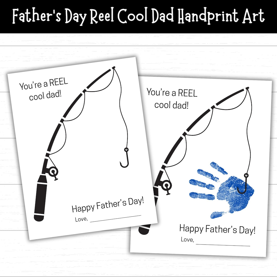 Father's Day Reel Cool Dad Handprint Art, Happy Father's Day Gift Idea ...
