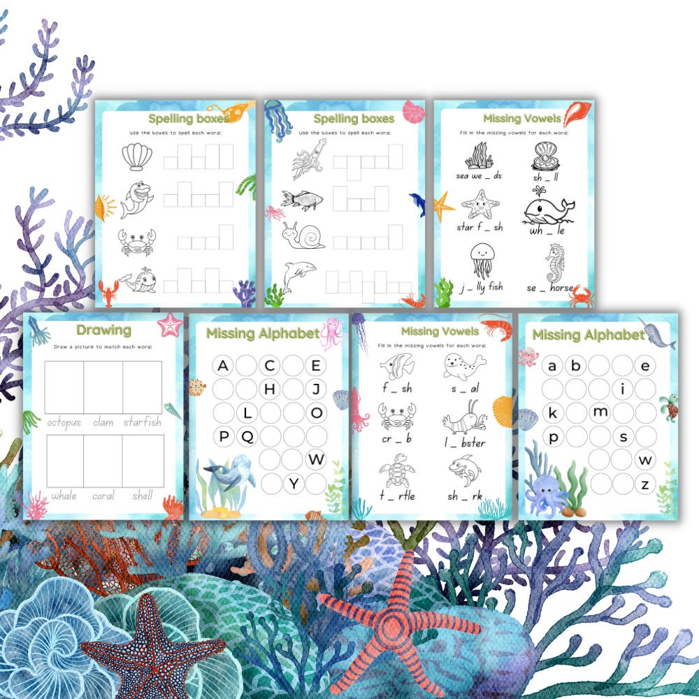 Under the Sea Preschool Activity Pack, Ocean Themed Printables, Sea ...