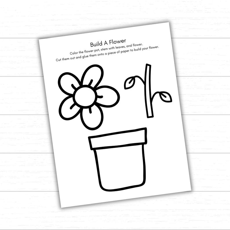 Printable Flower Craft for Kids – Build a Flower Cut and Paste Activity ...