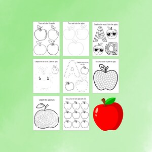 Apple Activity Pack Printable, Apple Tracing Activity, Apple Crafts ...