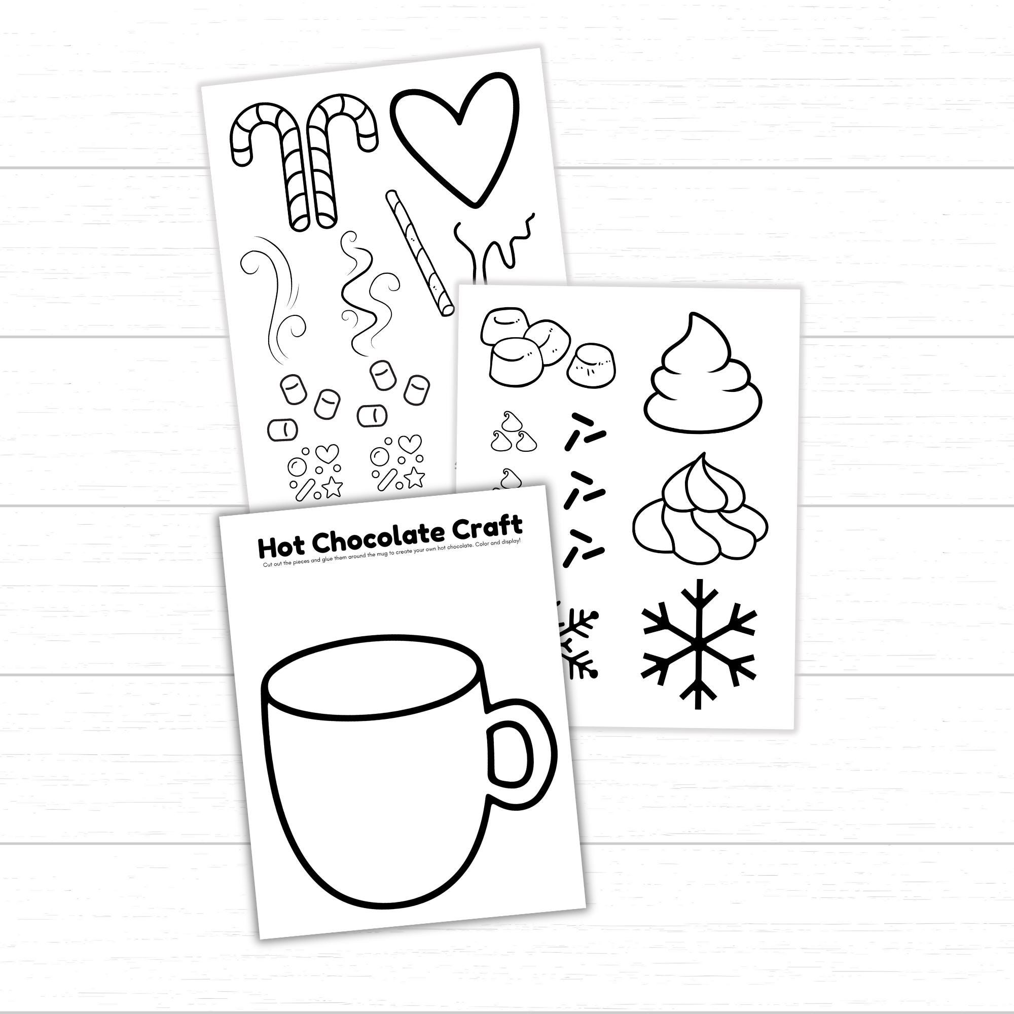 Hot Chocolate Craft, Hot Cocoa Craft, Printable Winter Craft for Kids ...