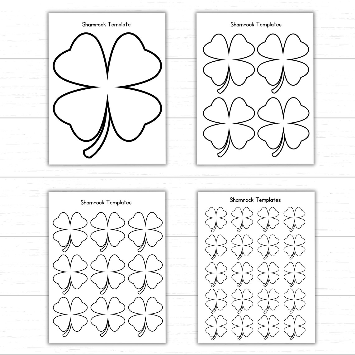 Shamrock Templates, Printable Shamrocks for Crafts and Activities, St ...