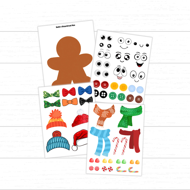 Build a Gingerbread Man Printable Set, Decorate a Gingerbread Man ...