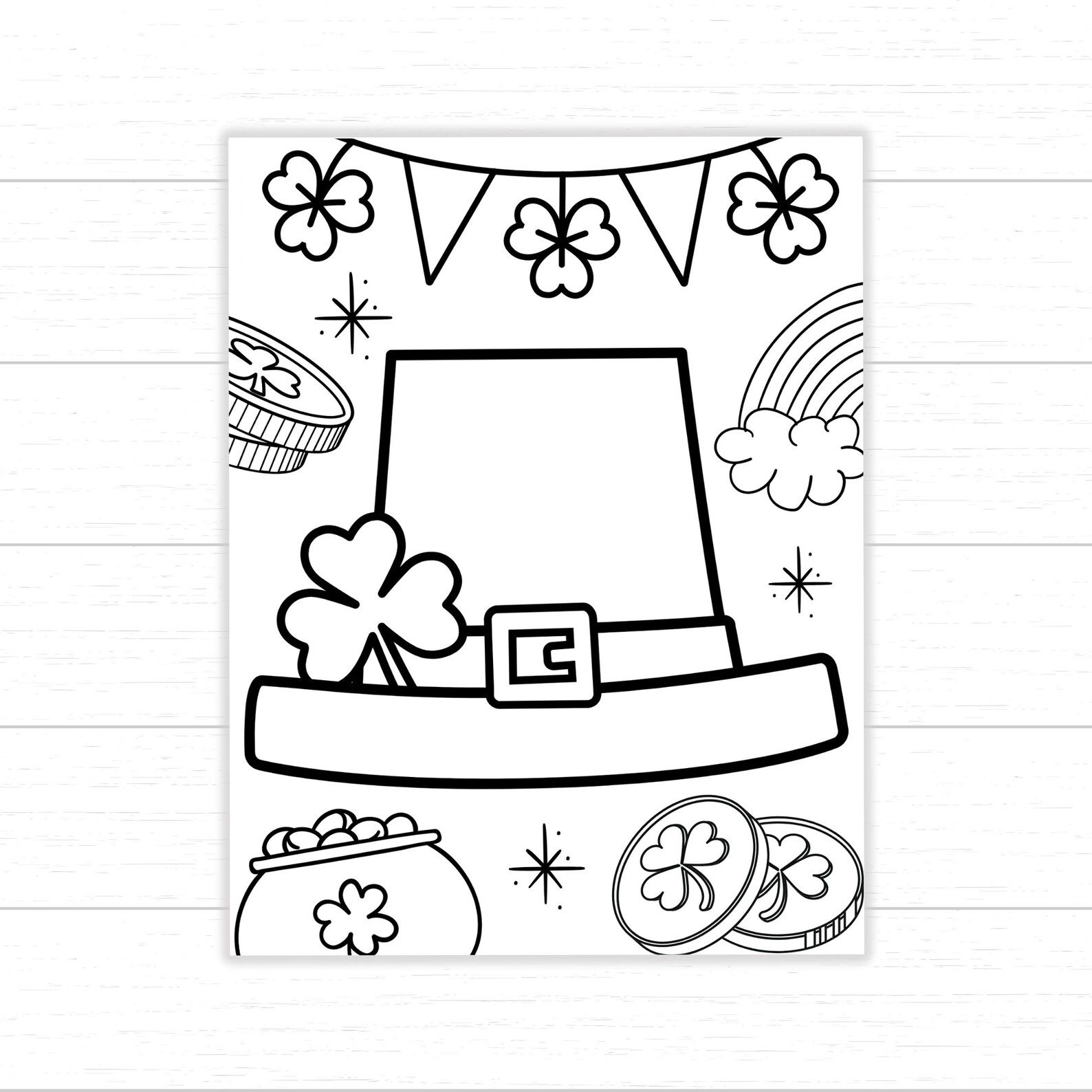 Leprechaun Hat Coloring Pages, Leprechaun Hat Printables, Printable St ...