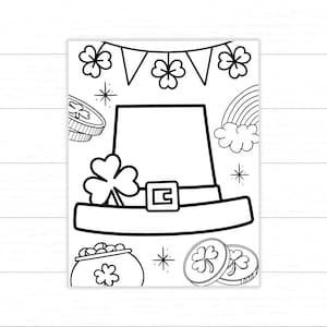 St. Patrick’s Day Coloring Pages for Kids Printable, Leprechaun Hat ...