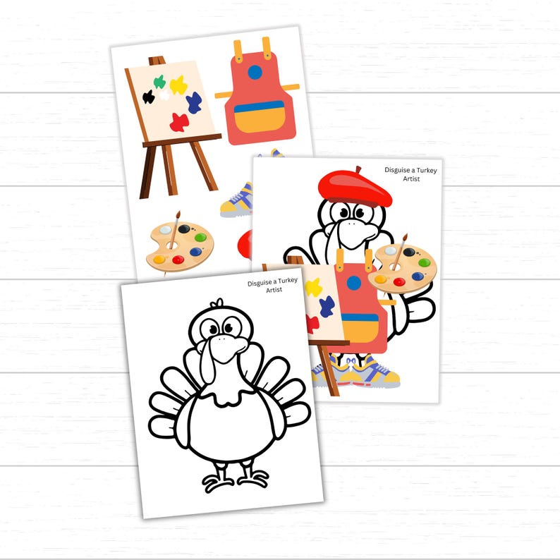 Disguise a Turkey Artist, Artist Turkey, Printable Outfit, Turkey in ...
