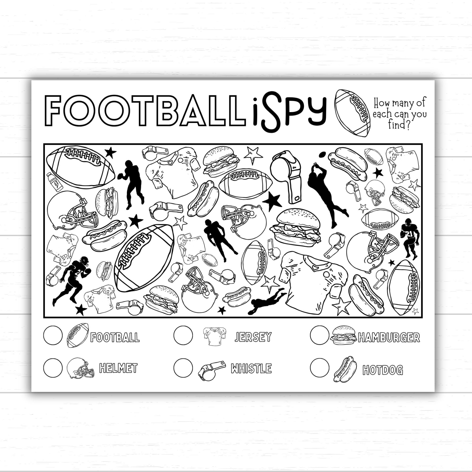 Football Activity Placemats for Kids, Printable Football Activities ...