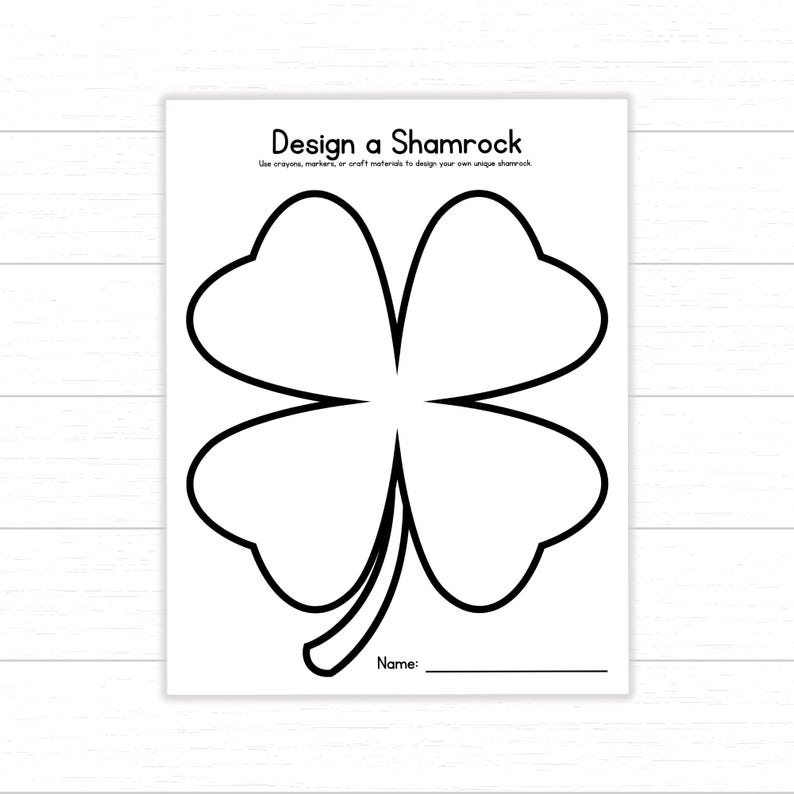 Design a Shamrock Printable Craft for Kids, Shamrock Template, Shamrock ...