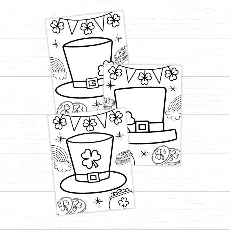 Leprechaun Hat Coloring Pages, Leprechaun Hat Printables, Printable St ...