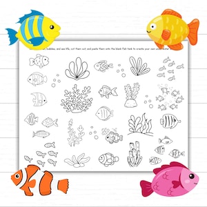 Build a Fish Tank Printable Coloring Activity for Kids, DIY Aquarium ...