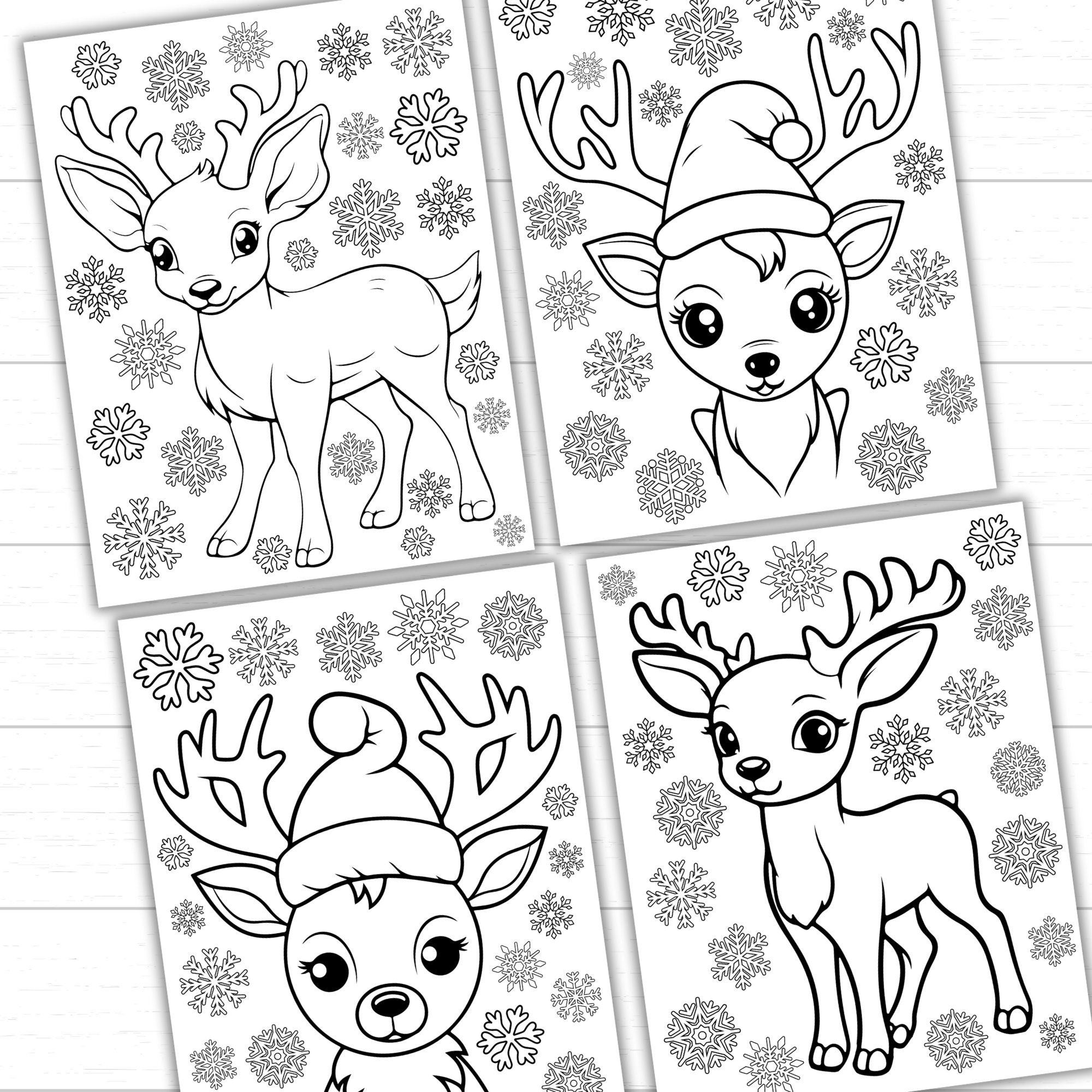 Christmas Reindeer Coloring Pages, Winter Reindeer Coloring Pages ...