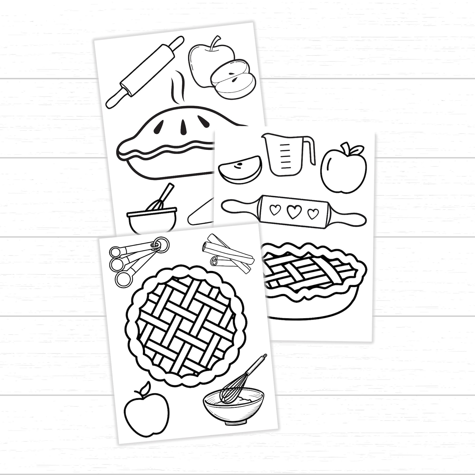 Apple Pie Coloring Pages Printable, Apple Activities, Fall Apple ...