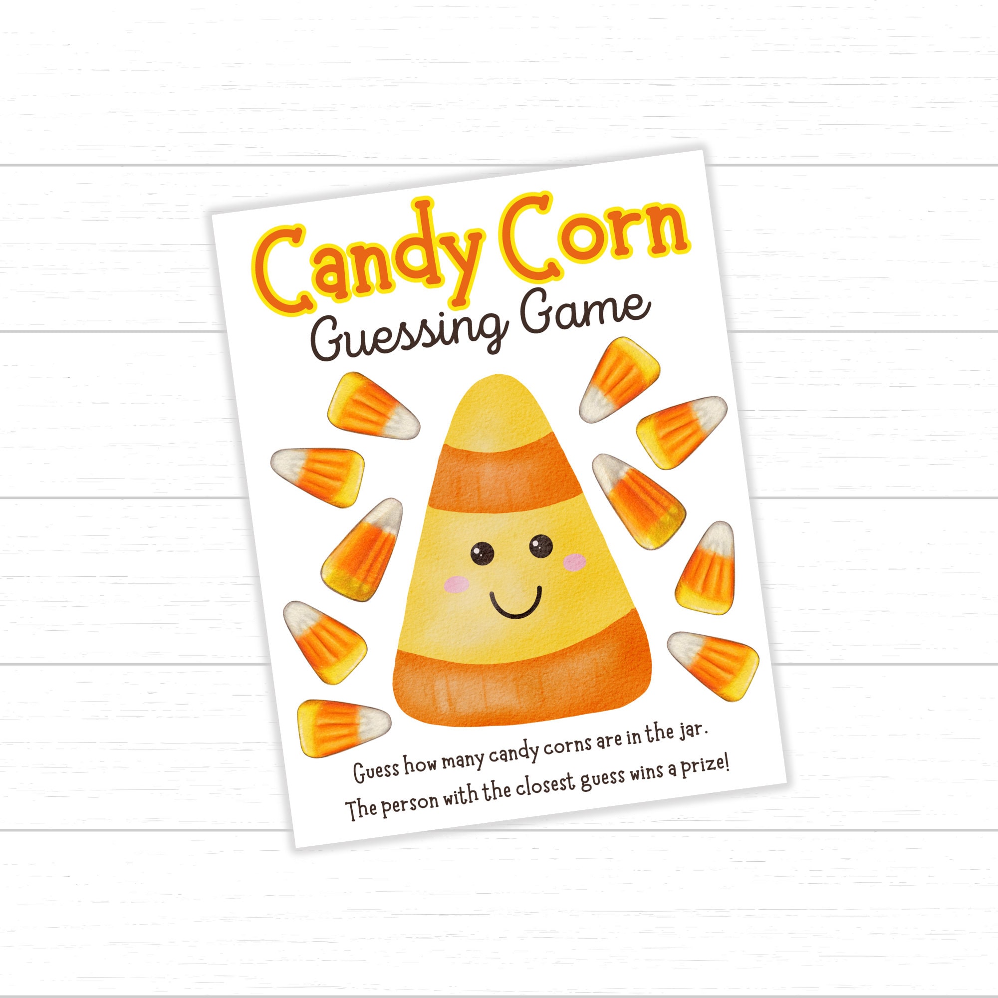 Candy Corn Guessing Game Printable, Halloween Guess How Many Game, How ...