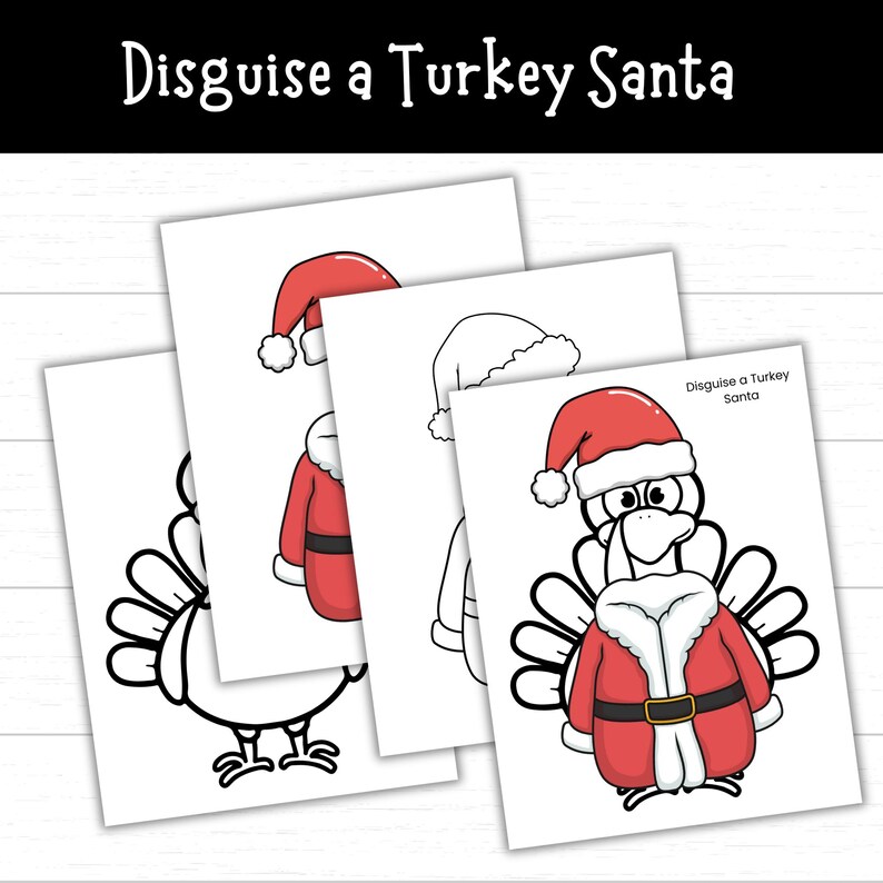 Disguise a Turkey Santa, Printable Santa Outfit, Classroom Project ...