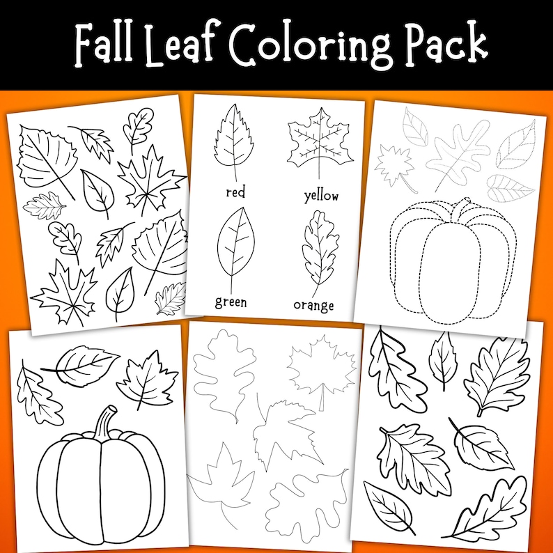 Fall Leaf Coloring Pages, Fall Leaf Activities, Fall Leaf Activity Pack ...
