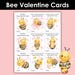 Bee Valentine’s Day Cards Printable – Classroom Valentine Cards for ...