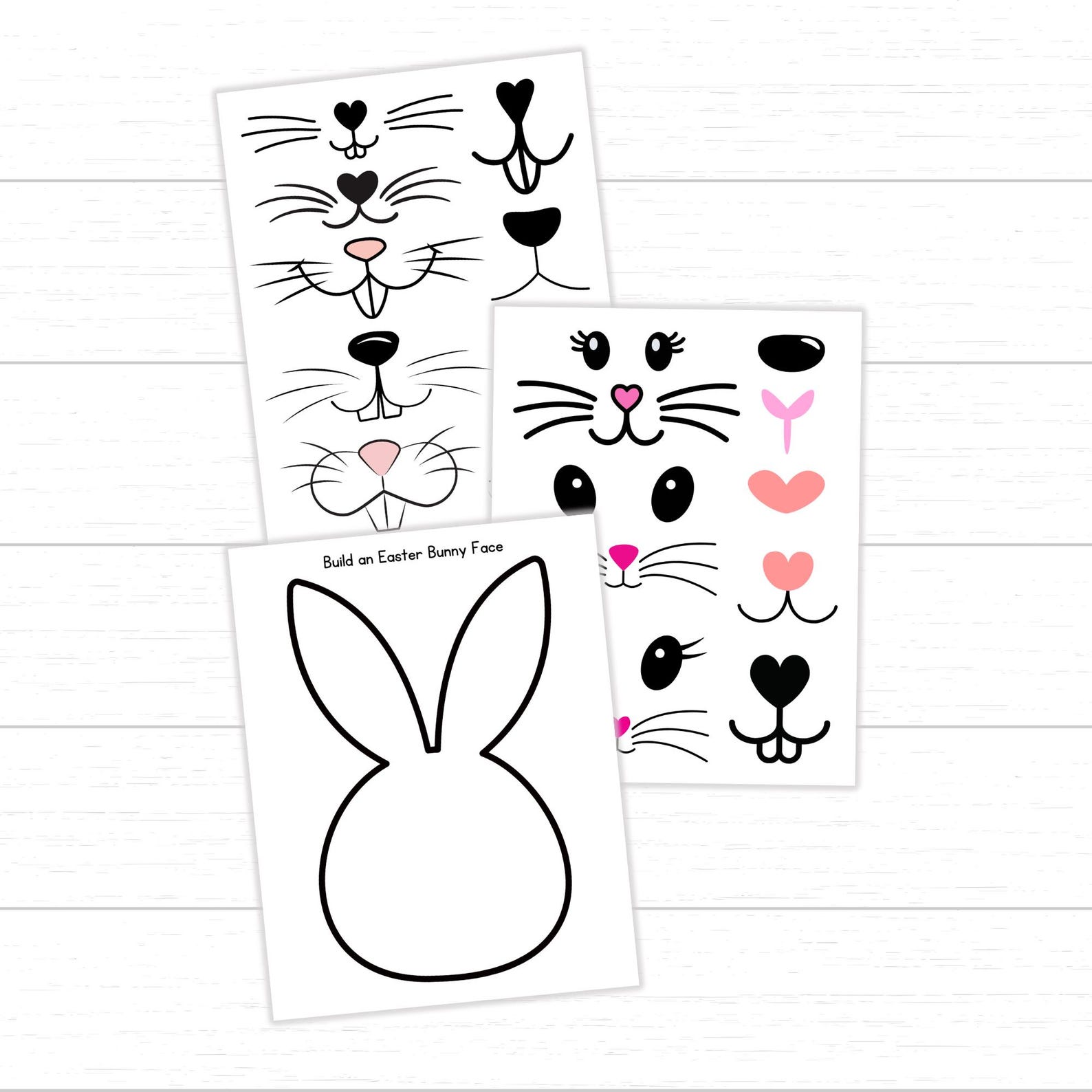 Build a Bunny Face Printable Kids Activity, Cut and Paste Animal Craft ...
