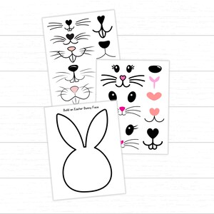 Build a Bunny Face Printable for Kids, Bunny Cut and Paste Activity ...