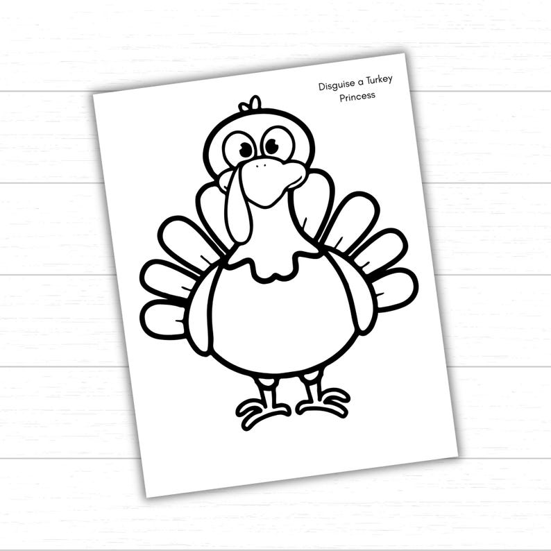 Disguise a Turkey Princess, Princess Turkey Disguise Coloring Page ...