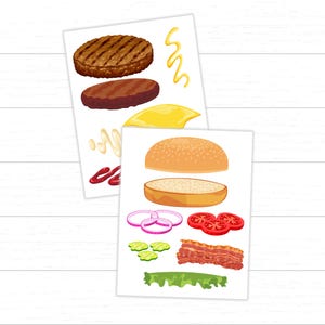 Build a Burger Printable Set, Hamburger Pretend Play, Craft for Kids ...