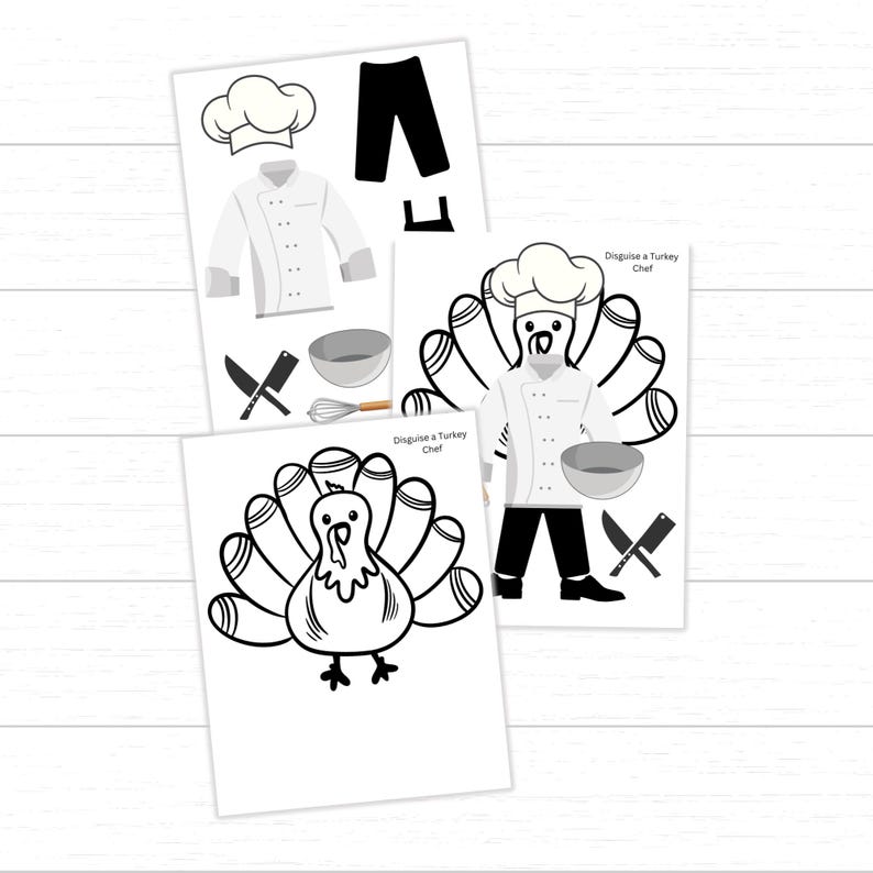 Printable Chef Disguise a Turkey Craft | Thanksgiving Turkey in ...
