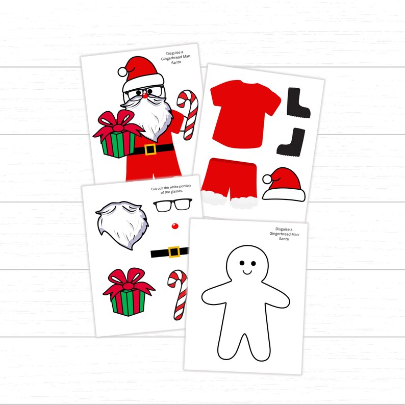 Disguise a Gingerbread Man Santa, Santa Gingerbread Disguise, Printable ...