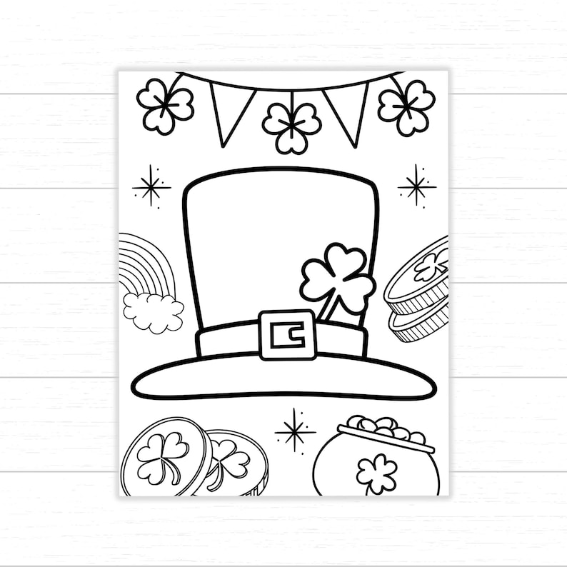 Leprechaun Hat Coloring Pages, Leprechaun Hat Printables, Printable St ...