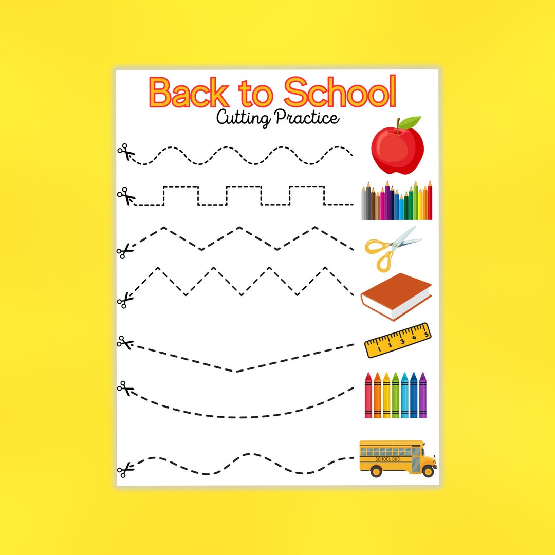 Back to School Scissor Skills Printable Cutting Practice Activity Fine ...