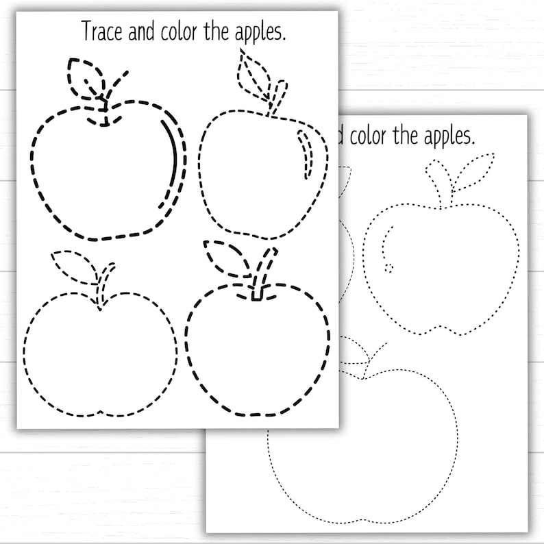Apple Activity Pack Printable, Apple Tracing Activity, Apple Crafts ...