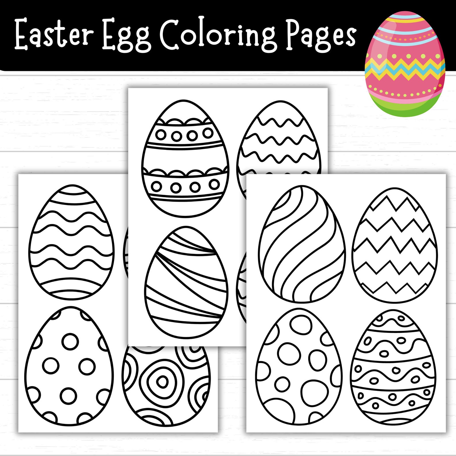 Easter Egg Coloring Pages, Easter Printables for Kids, Printable Easter ...