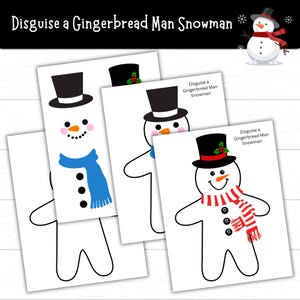 Disguise a Gingerbread Man Snowman, Printable Snowman Outfit, Winter ...