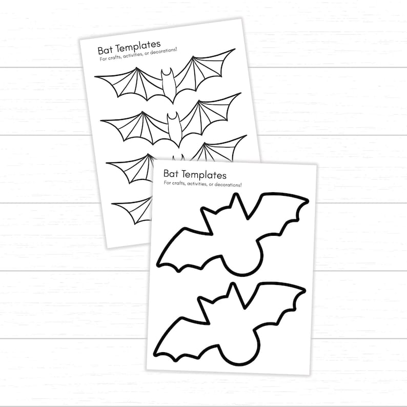 Bat Templates for Crafts, Bat Decorations, Stencils, Bat Unit Study ...