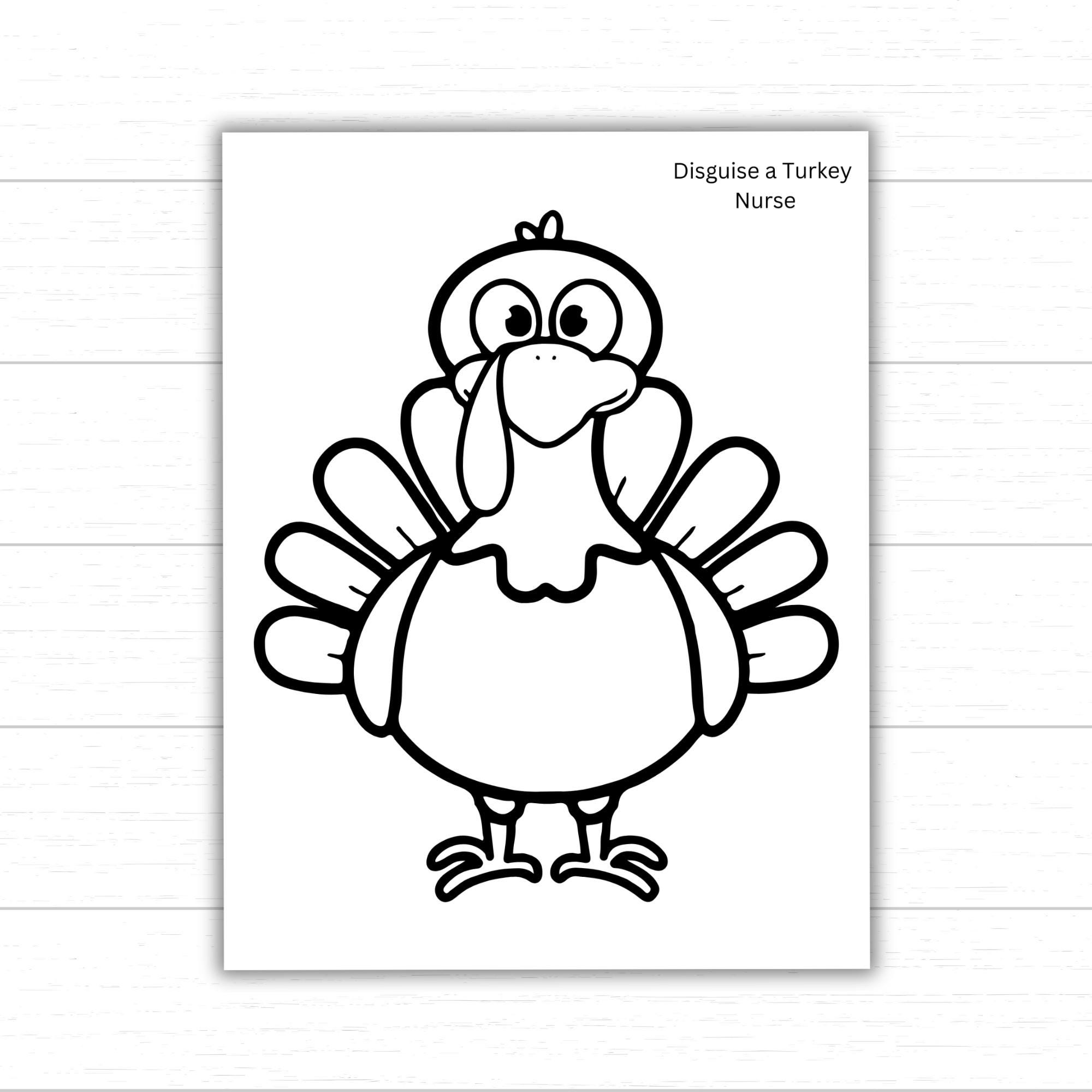 Disguise a Turkey Nurse, Nurse Turkey, Printable Nurse Outfit, Turkey ...