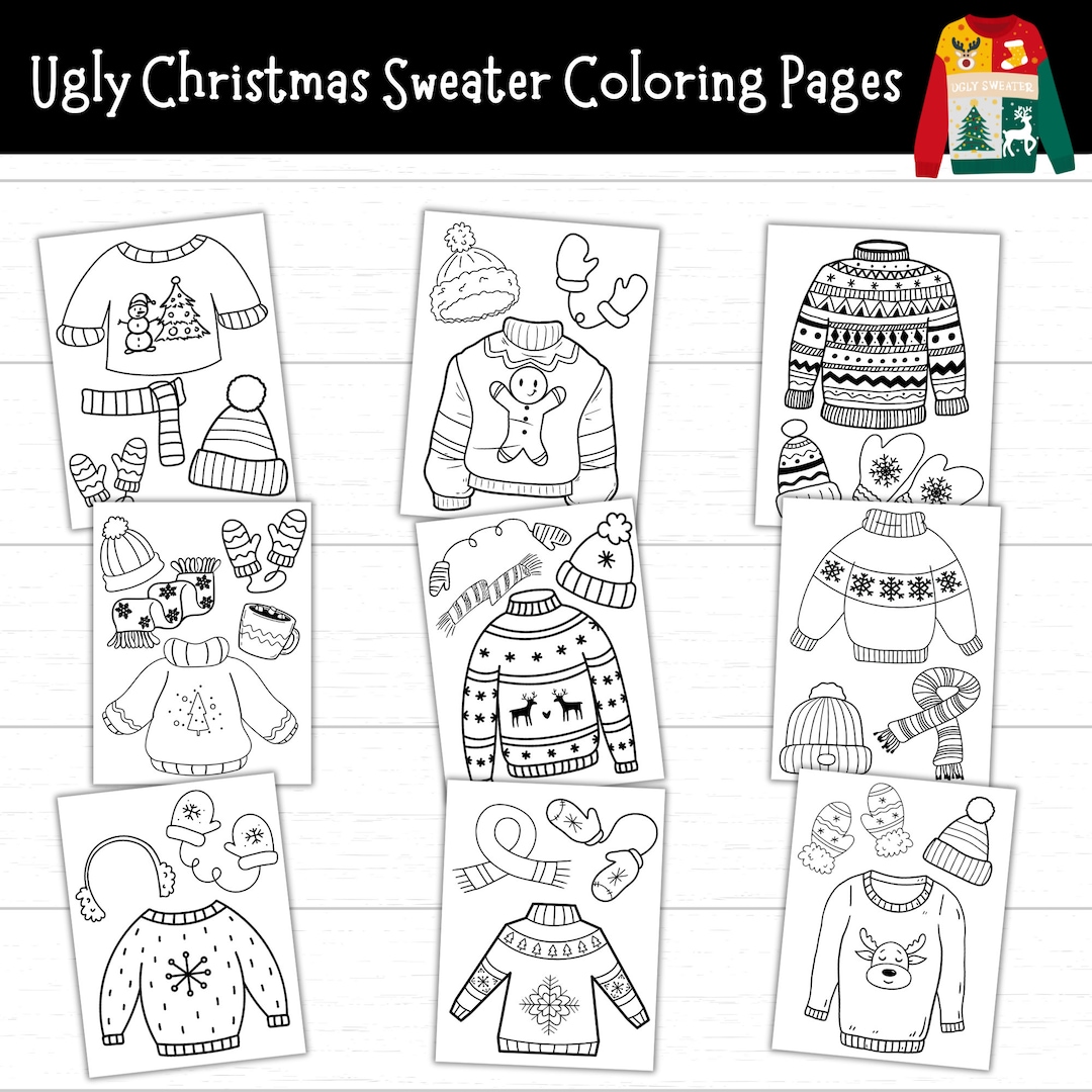Ugly Christmas Sweater Coloring Pages, Ugly Christmas Sweater ...