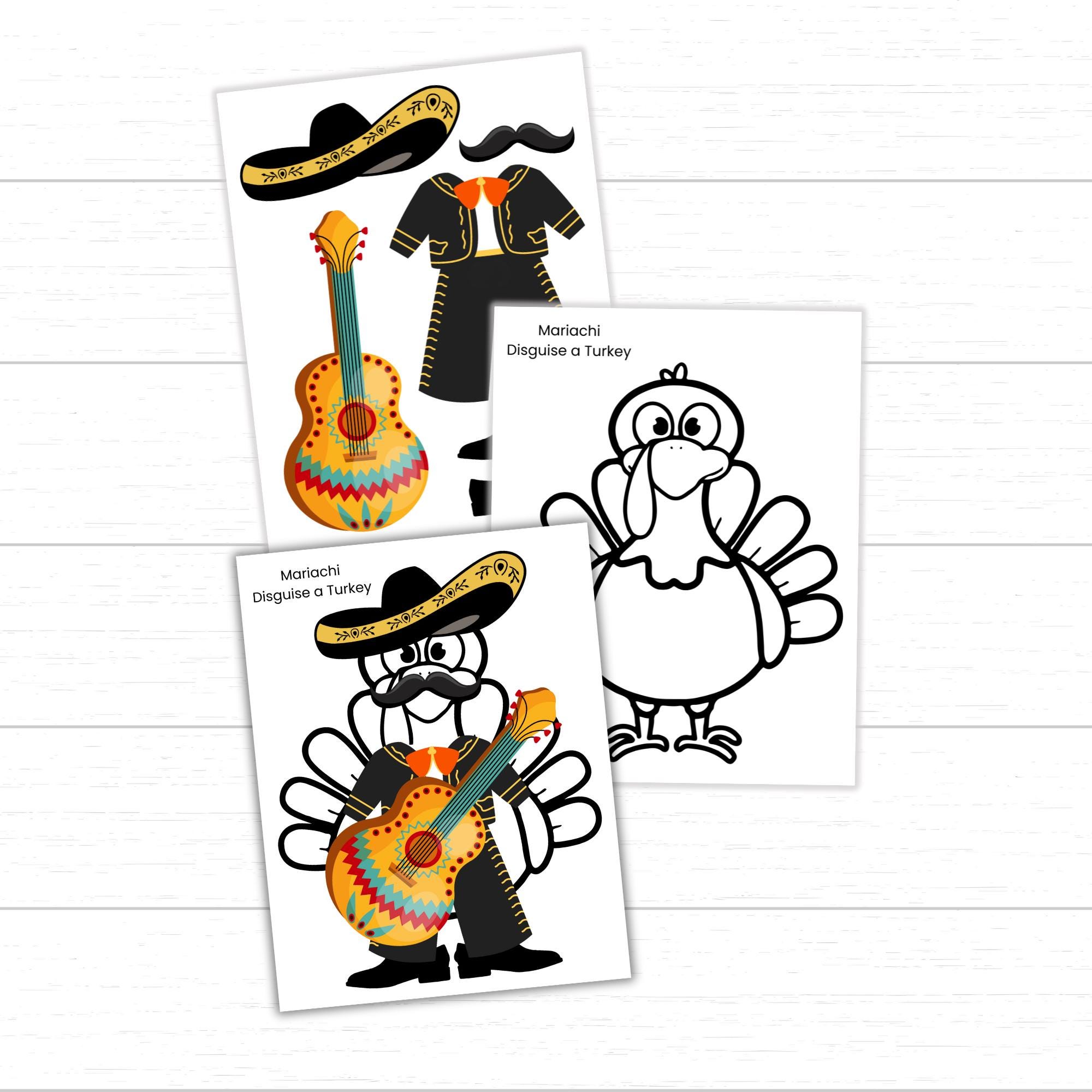 Mariachi Disguise a Turkey Printable, Turkey Disguise Project, November ...