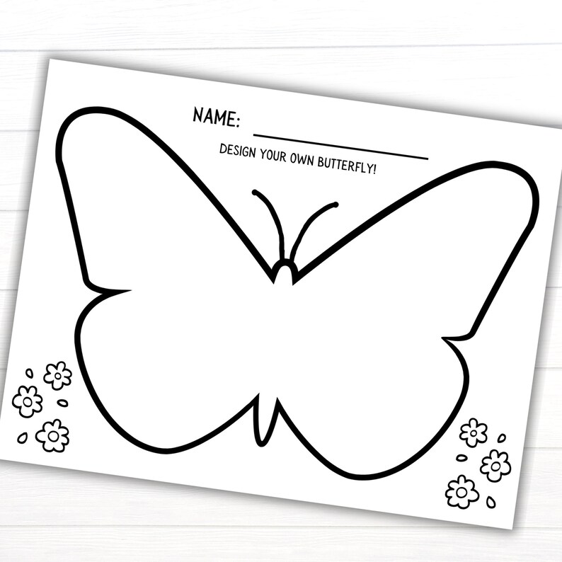 Design Your Own Butterfly Printable for Kids – Spring Coloring Page ...