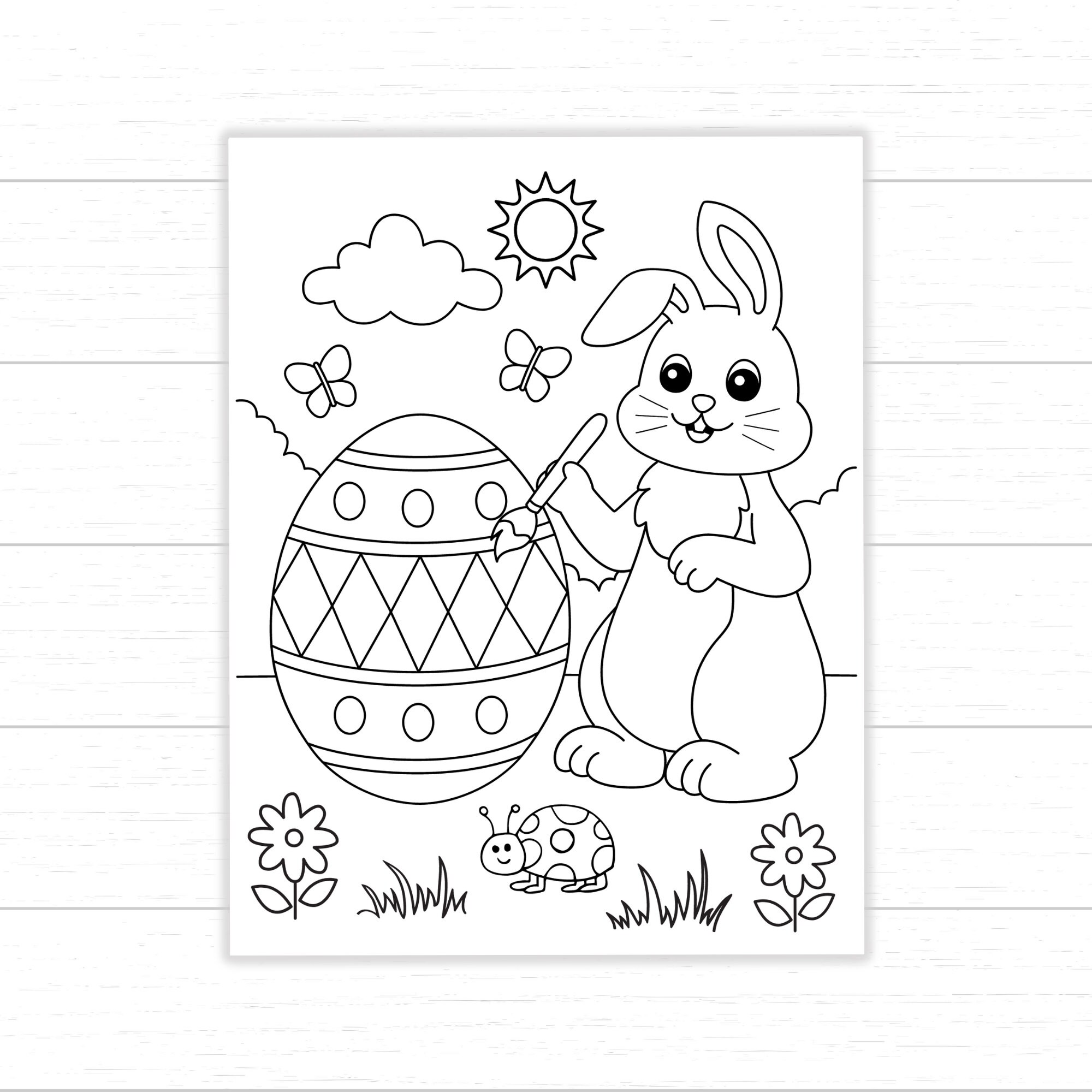 Easter Bunny Coloring Pages, Spring Coloring Pages, Easter Activities ...