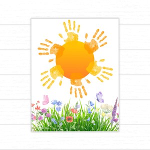 Spring Sun Handprint Art, Sunshine Handprint Craft, Spring Handprint ...
