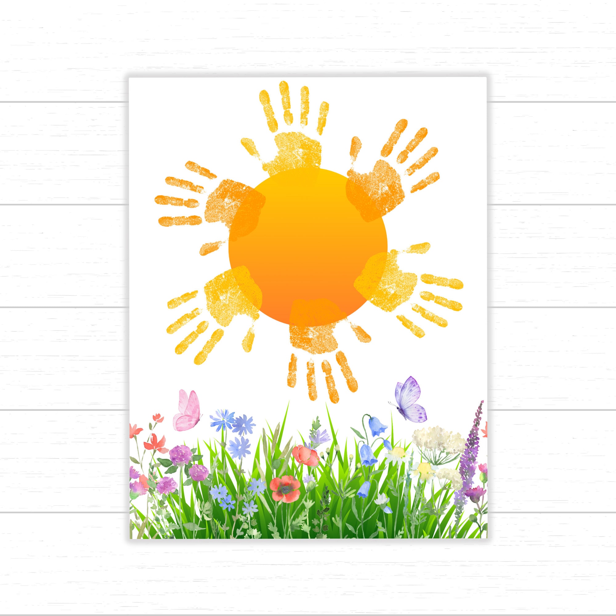 Spring Sun Handprint Art, Sunshine Handprint Craft, Spring Handprint ...