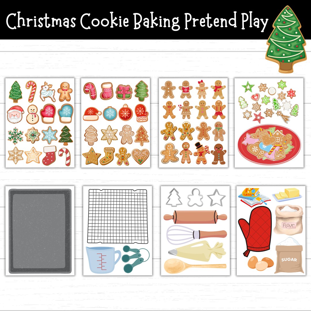 Christmas Cookie Baking Pretend Play Set, Holiday Cookie Baking Pretend ...