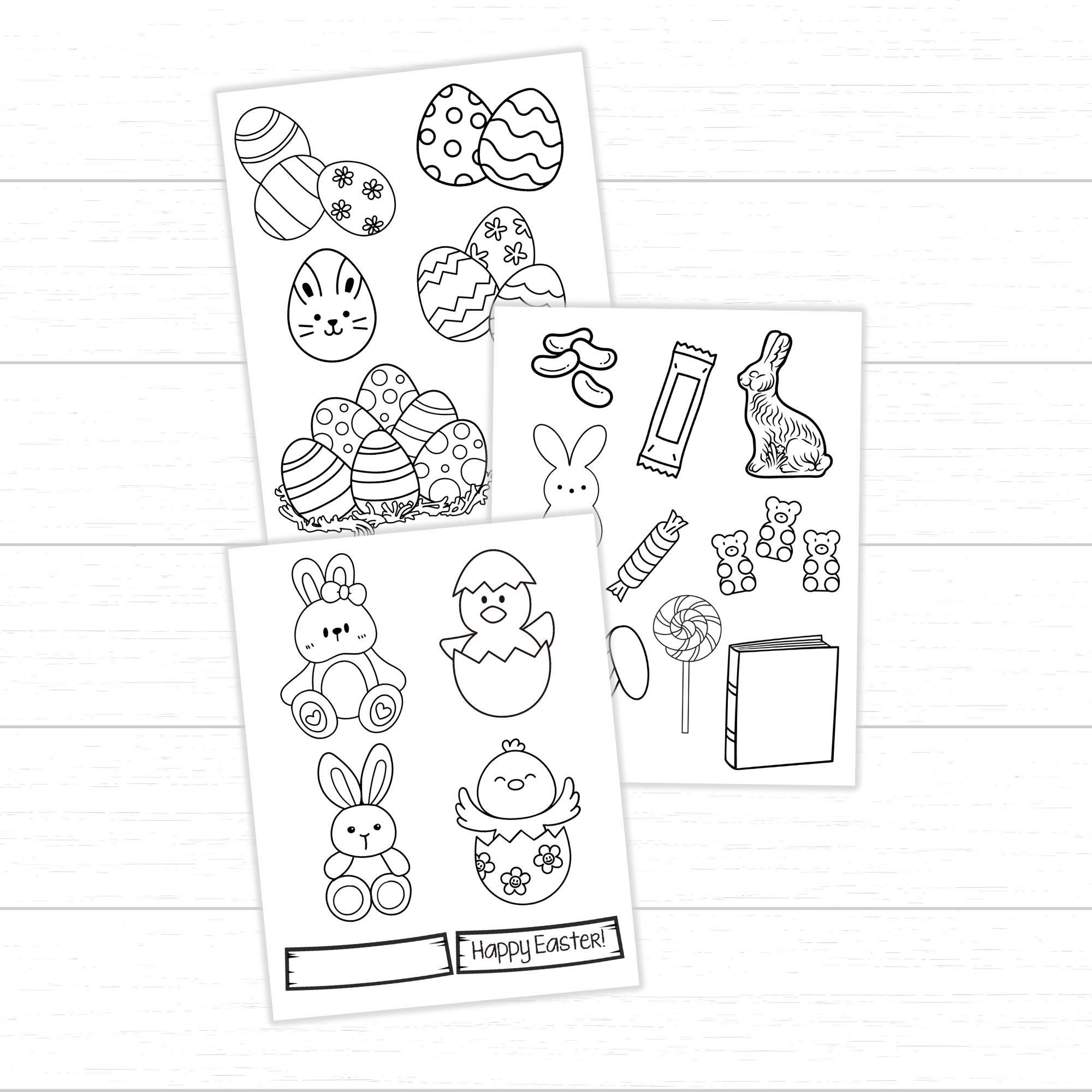 Build an Easter Basket Printable, Printable Easter Basket Coloring Page ...