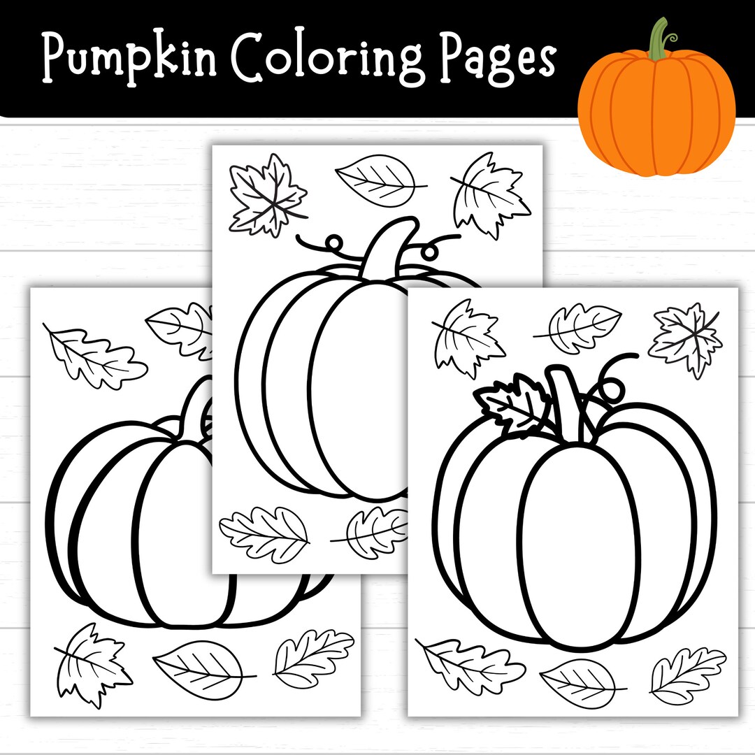 Pumpkin Coloring Pages, Fall Pumpkin and Leaf Coloring Pages, Fall ...