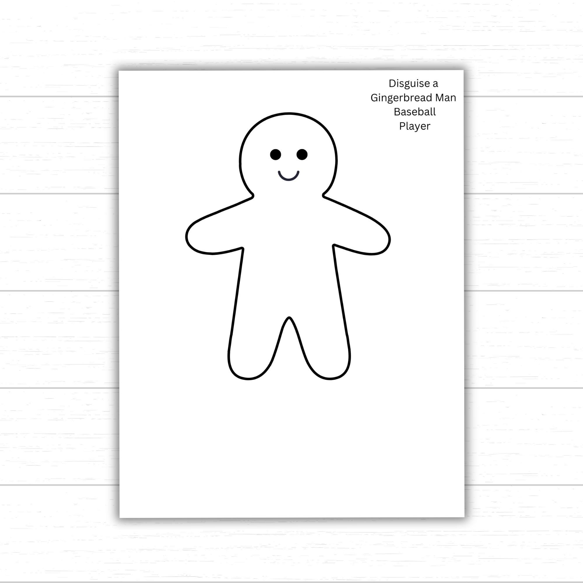 Disguise a Gingerbread Man Baseball Player, Gingerbread Man Disguise ...