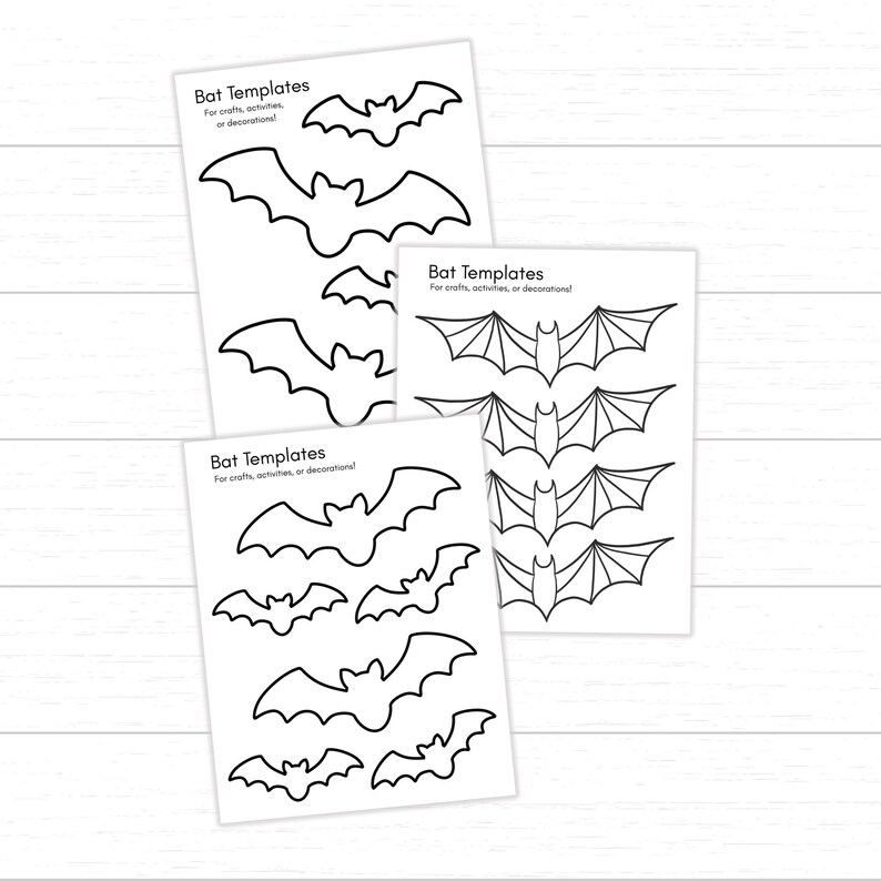 Bat Templates for Crafts, Bat Decorations, Stencils, Bat Unit Study ...