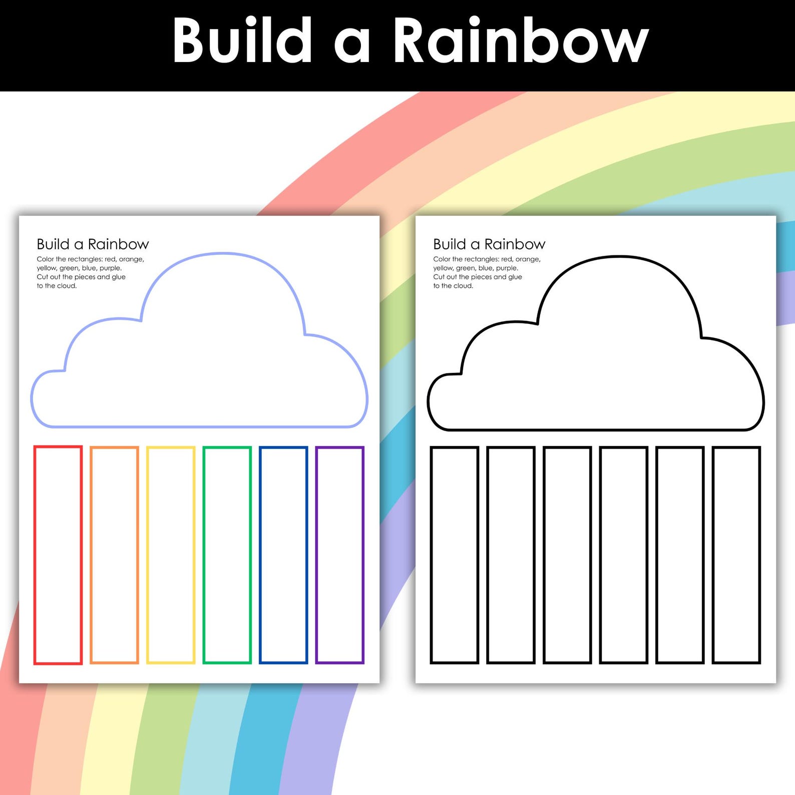 Build a Rainbow Printable Craft for Kids | Spring Coloring Activity ...