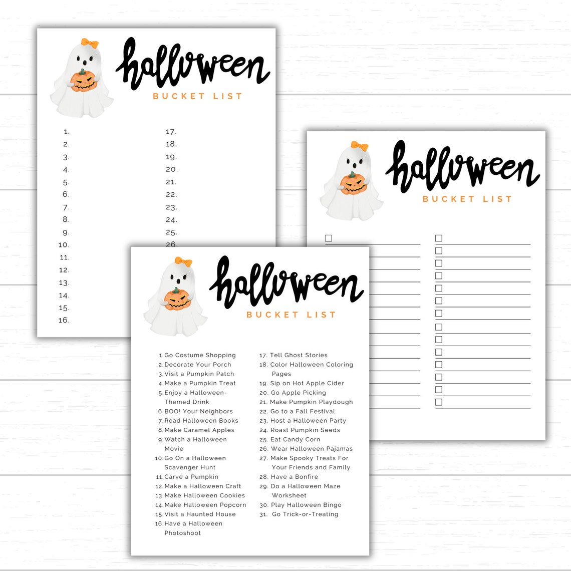 Halloween Bucket List Printable, October Bucket List, Halloween ...