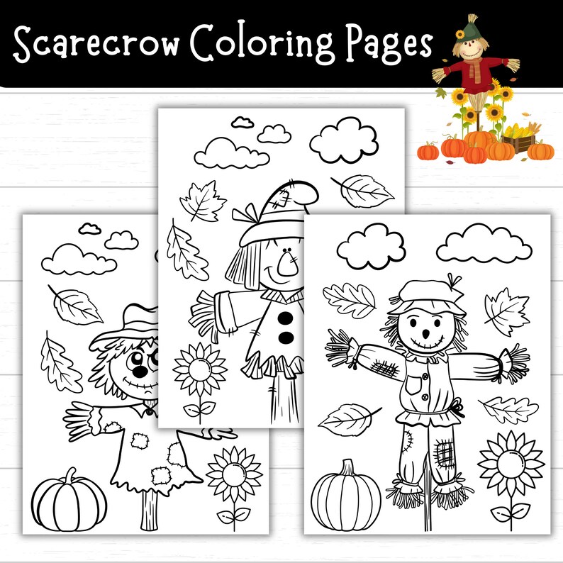 Scarecrow Coloring Pages, Scarecrow Printables, Scarecrow Activities ...