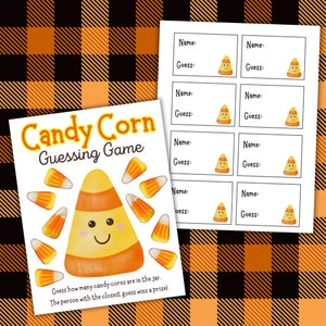 Candy Corn Guessing Game Printable, Halloween Guess How Many Game, How ...