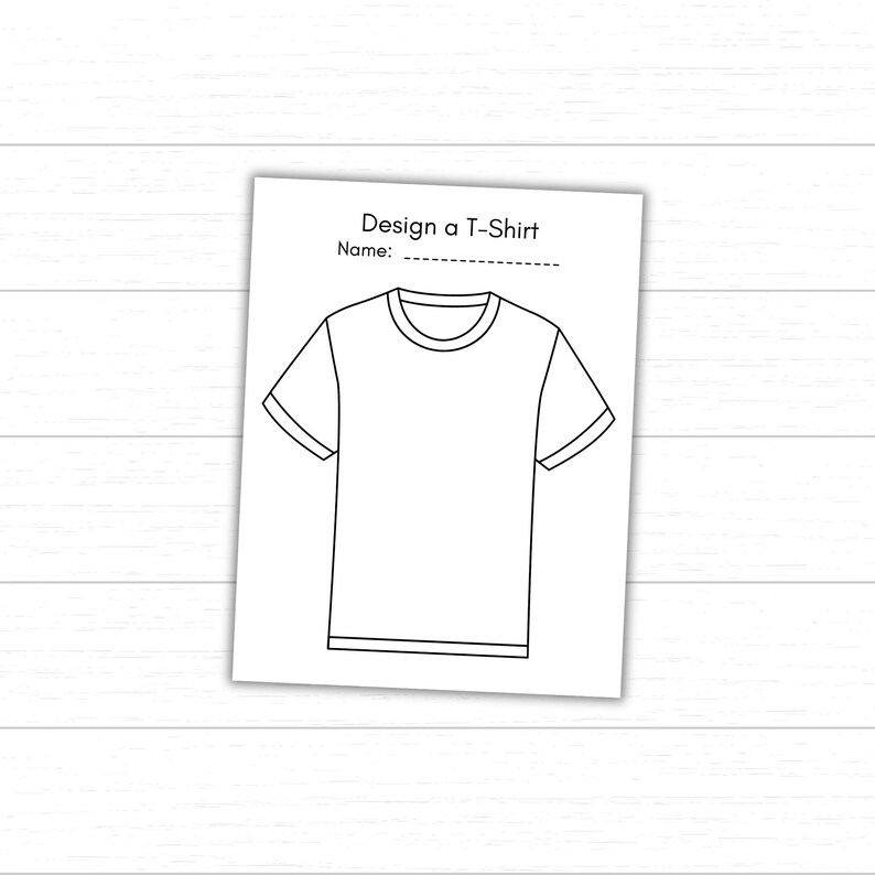 Design T-shirt Printable Template, Color Your Own Tee, Decorate Shirt ...